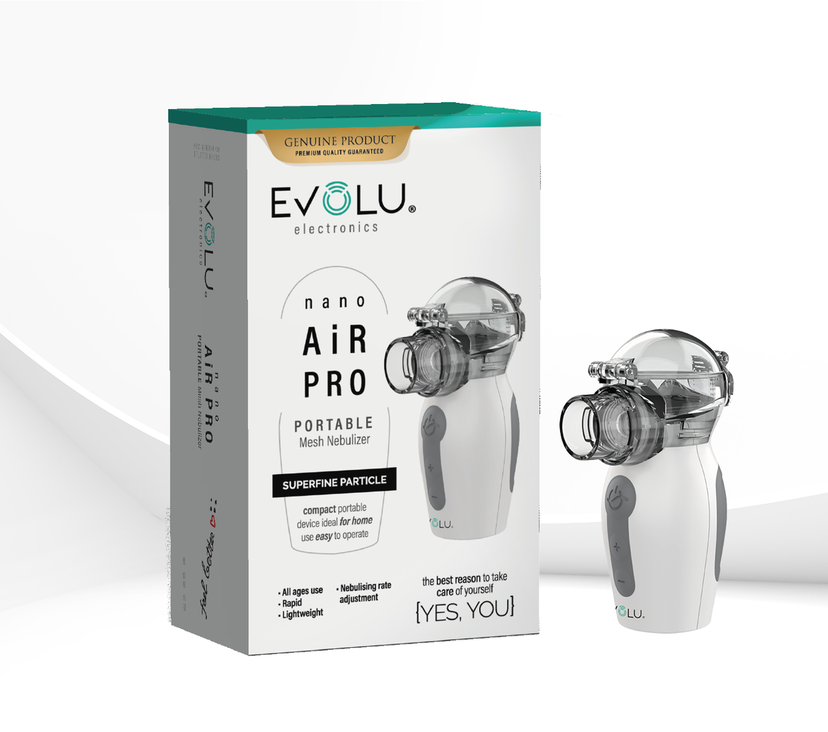 Portable mesh nebulizer (inhaler) NANO AIR PRO – evolu.lv